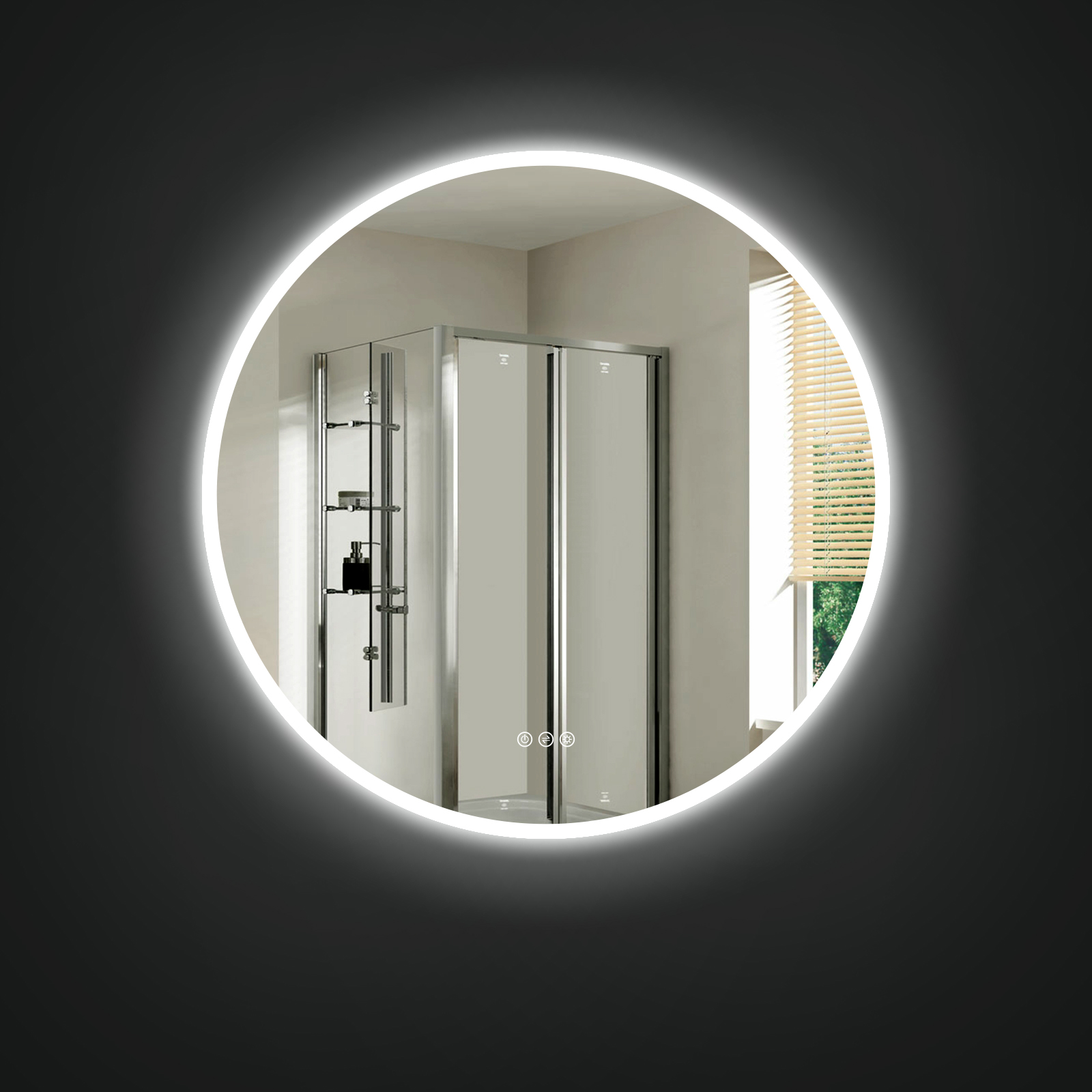 Glacier 30" Round Front & Back Lighted Mirror 2700K-6500K | Platinum ...