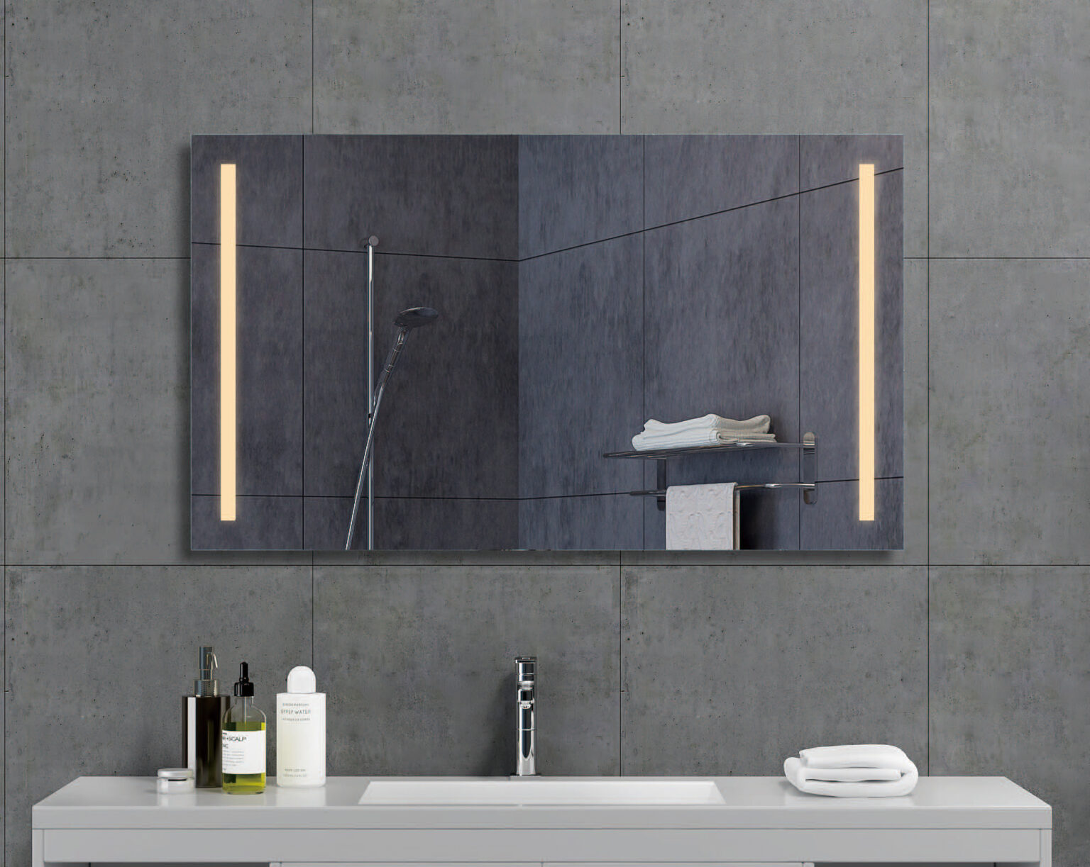 Glacier 40" x 28" x 1.18" Front Lighted Mirror 2700K-6500K | Platinum ...