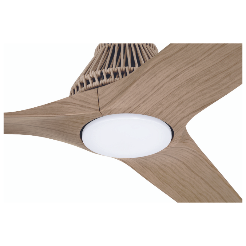 Craftmade 56" Sea Scape Ceiling Fan in Flat Black w/ Light Wood Grain ...